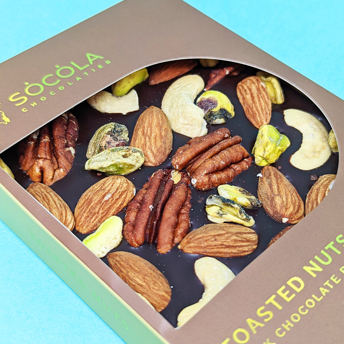 Toasted Nuts with Dark Chocolate Bar | Socola Chocolatier